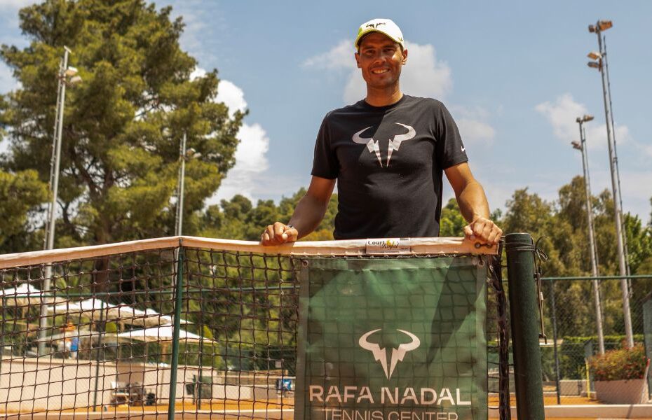Rafa Nadal visits his tennis centre at Sani Resort, Greece - video